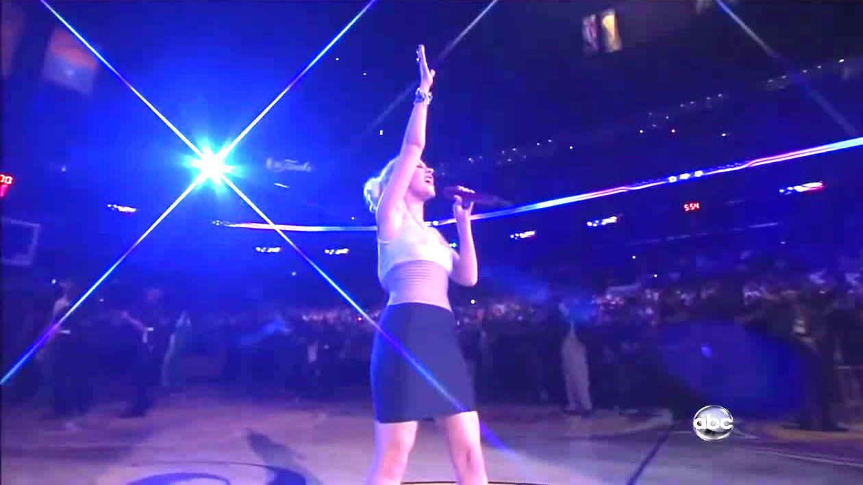 American National Anthem Live Nba Finals Game Christina Aguilera