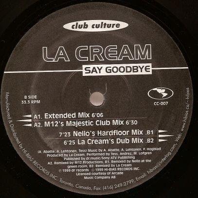 La Cream - Say Goodbye (La Cream's Dub Mix) - Italian Dance Rarities ...
