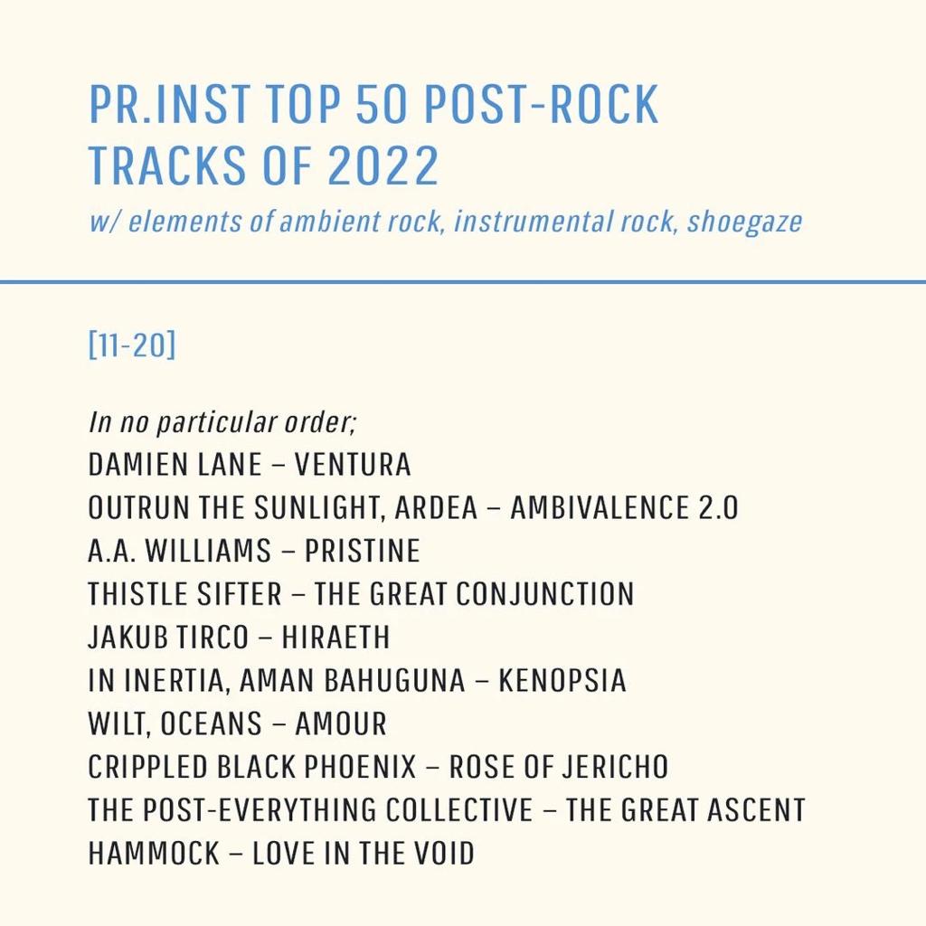 PR.INST TOP 50 POST-ROCK TRACKS OF 2022 - 歌单 - 网易云音乐